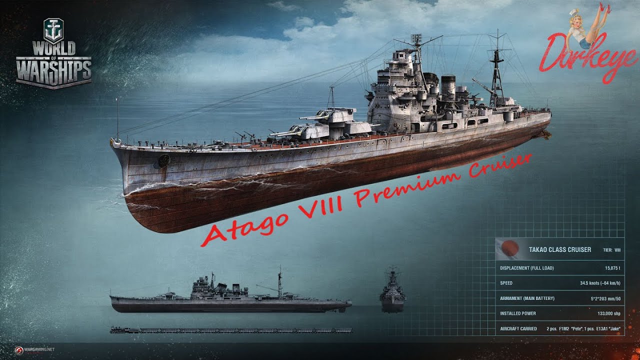 IJN Atago tier VIII Premium Takao-class Cruiser - YouTube