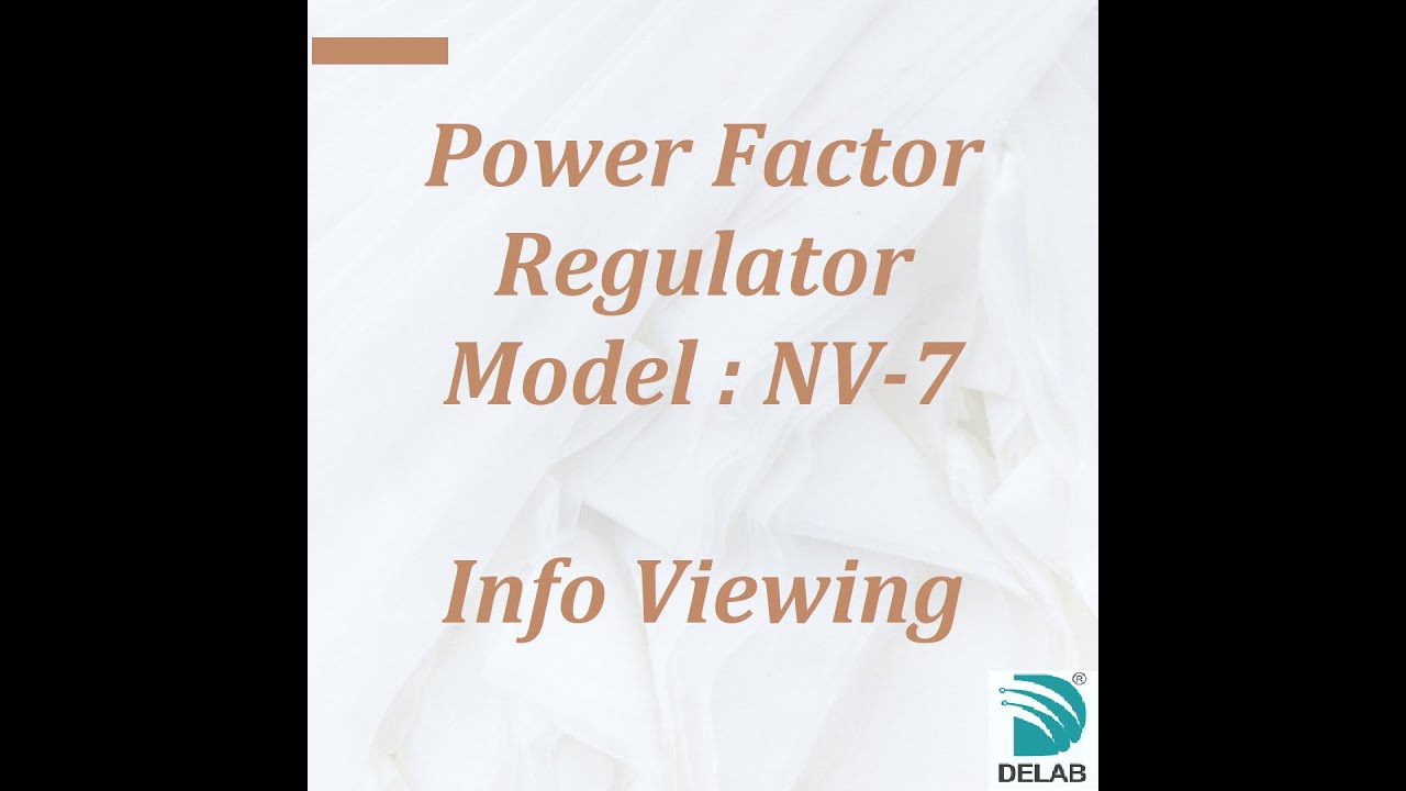 NV-7 Power Factor Regulator (Info Viewing) - YouTube