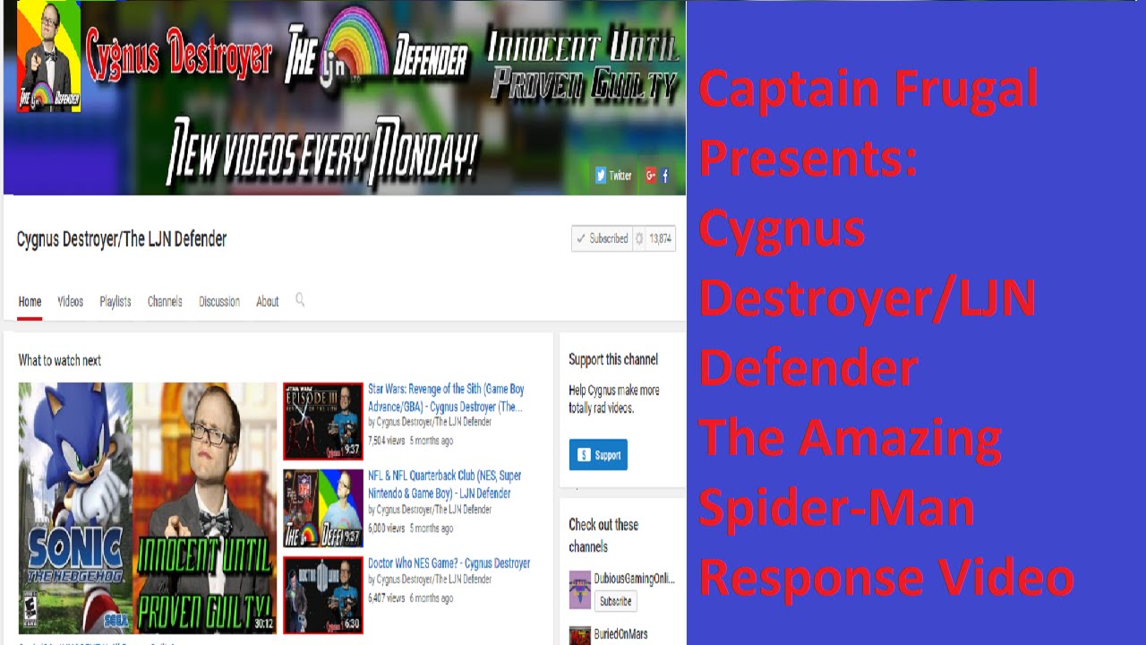 Cygnus Destroyer/LJN Defender Amazing Spider-Man Response Video ...