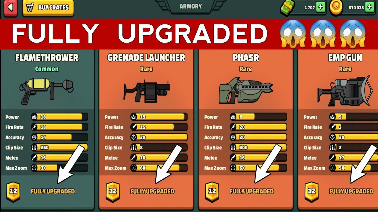 My All Gun Almost Fully Upgraded 😵‍💫🥴 | Mini Militia | Mini Militia Pro ...