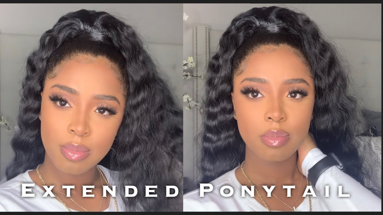 HOW TO - long extended Ponytail, Invisible Ponytail NO GLUE! Sleek ...