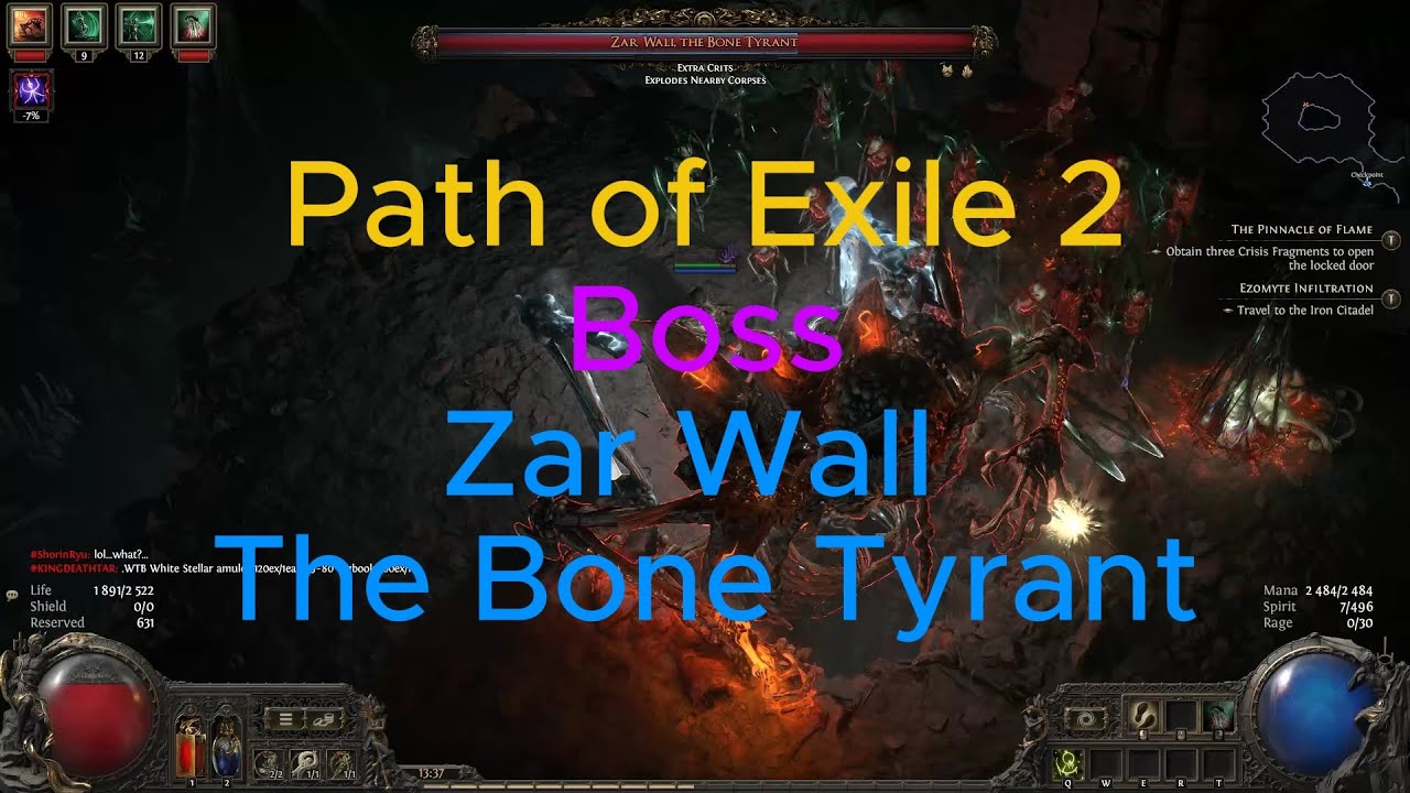 Path of Exile 2 Boss Zar Wall The Bone Tyrant - YouTube