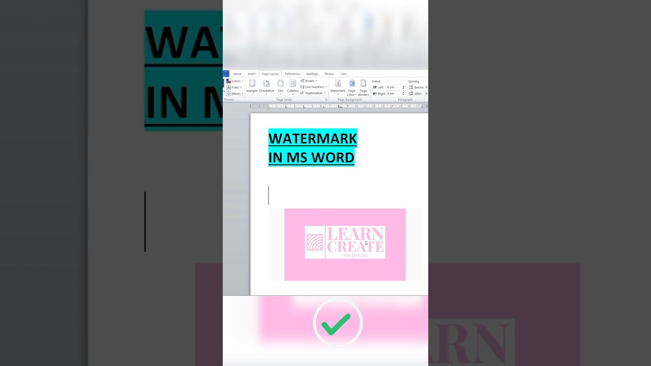 Watermark in Ms Word ||#msword #youtubeshorts #computer #viralshort # ...