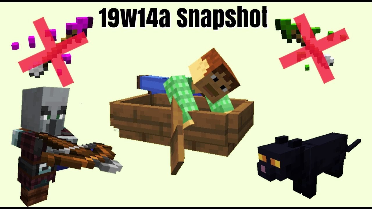 1.14 Minecraft Snapshot (19w14a) | Arrow Nerf, Cats Spawning, Door Buff ...