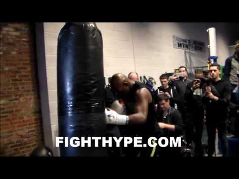BERNARD HOPKINS PUTS SERIOUS STING ON HIS PUNCHES; PICKS APART HEAVY BAG WITH THUDDING SHOTS