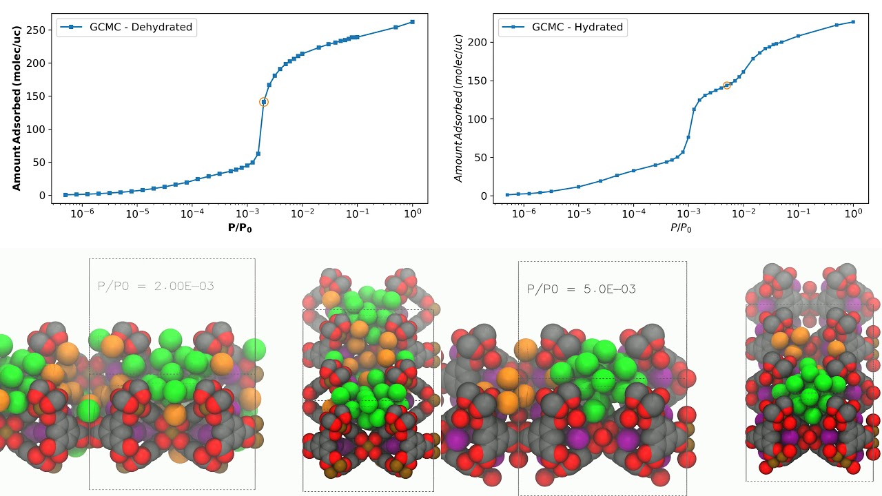 GCMC visualization of adsorption of Ar at 87 K on CuBTC - Hydrated and ...