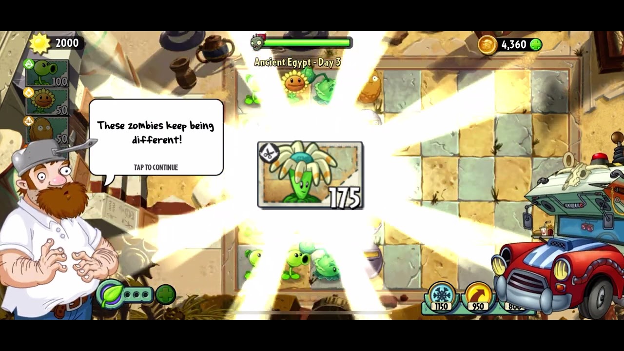 PVZ2 Ancient Egypt levels 2-5+unlock boomerang and iceberg lettuce ...