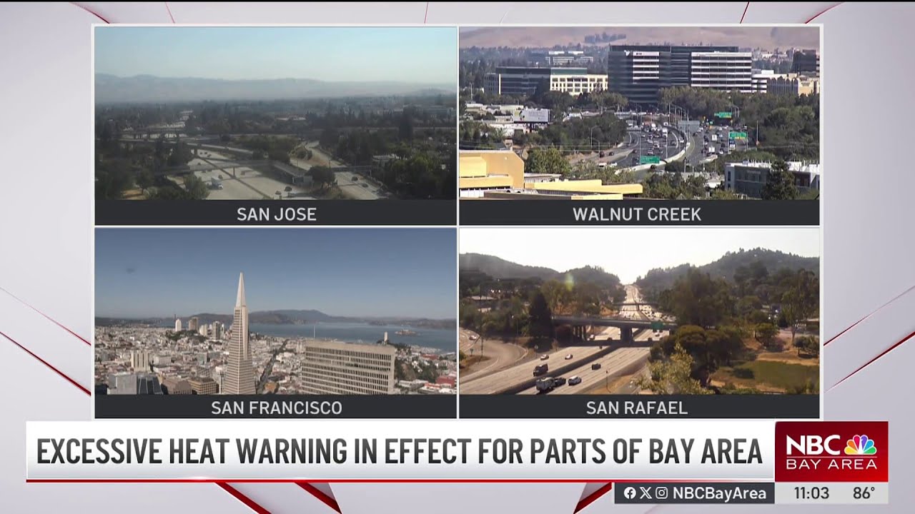 Excessive heat warning in effect for parts of the Bay Area - YouTube