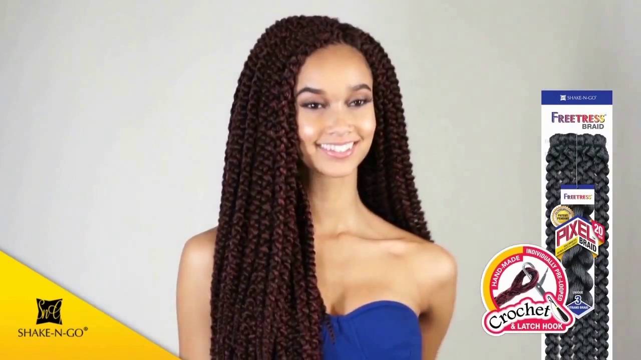 Freetress synthetic Crochet Braid-PIXEL BRAID 20" --/WIGTYPES.COM - YouTube