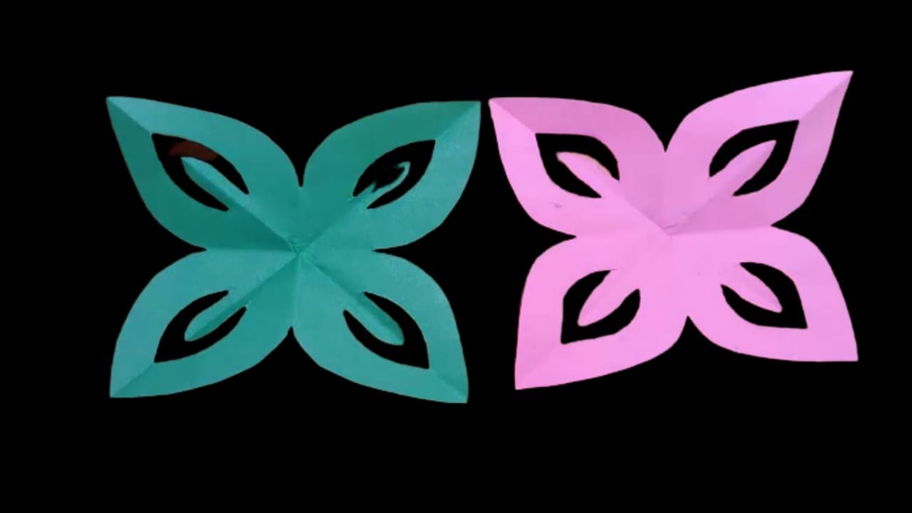 How to make cut paper flowers||flower cutting style easy||paper flower ...