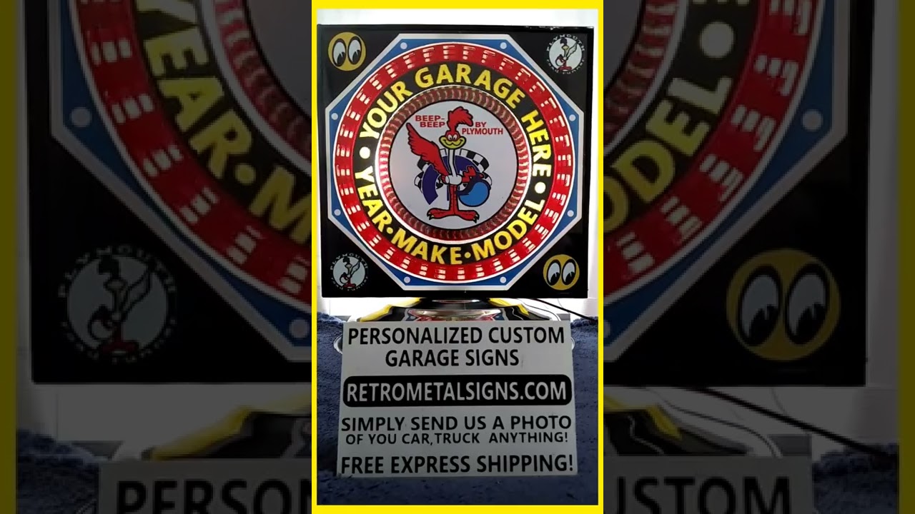 Custom Garage Sign with your Own Names and Cars in Lights - Badass ...