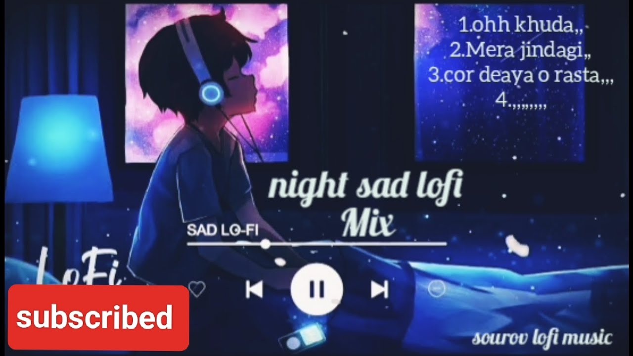 sad lofi music||Night sad lofi||slowed and reverb||headphones use must ...