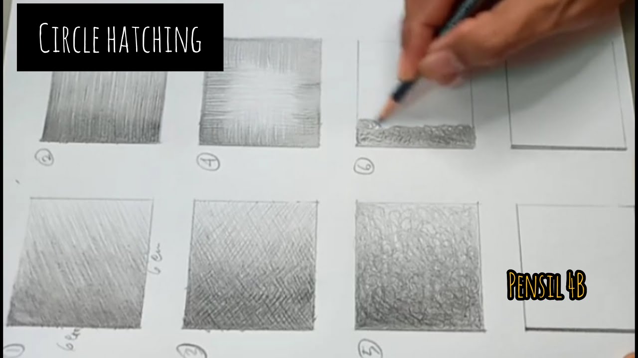 Tutorial 8 Teknik Arsir menggunakan pensil (Teknik 6: Circle Hatching) - YouTube
