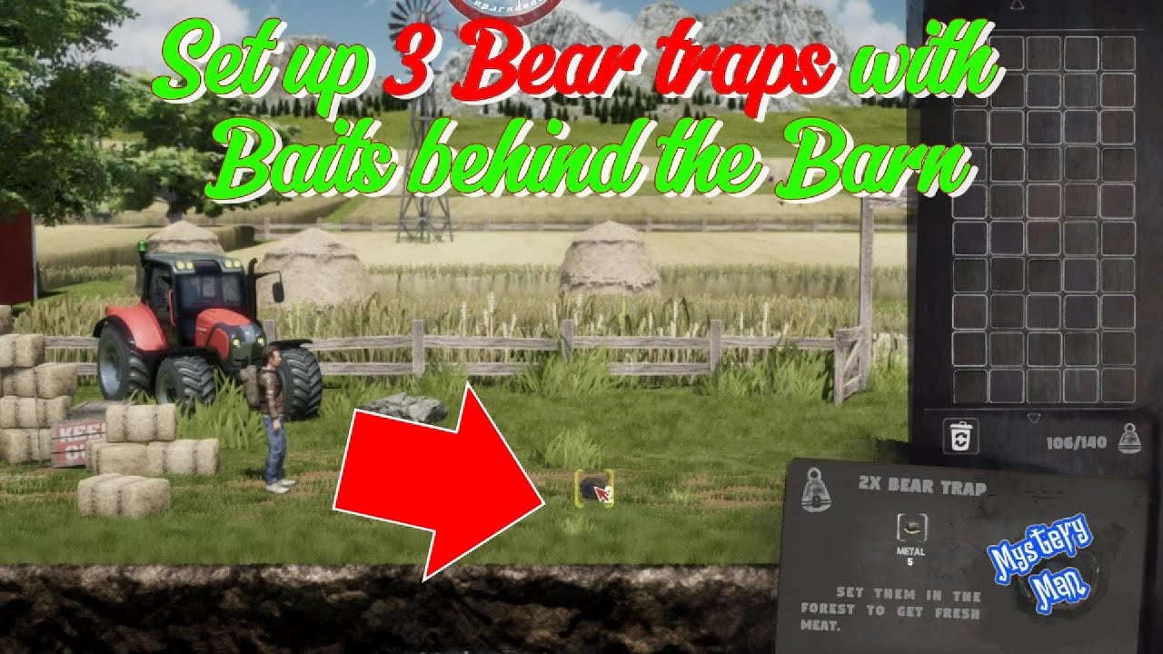 Mr Prepper Guide Setup 3 bear traps with baits behind the Barn - YouTube