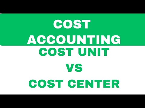 COST UNIT VS COST CENTER || COST ACCOUNTING - YouTube