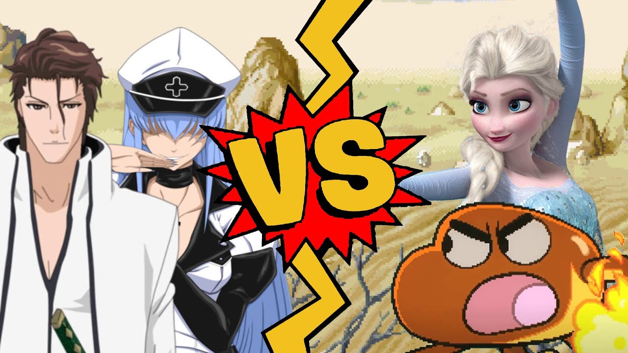M.U.G.E.N. Battles | Aizen/Esdeath vs Elsa/Darwin - YouTube