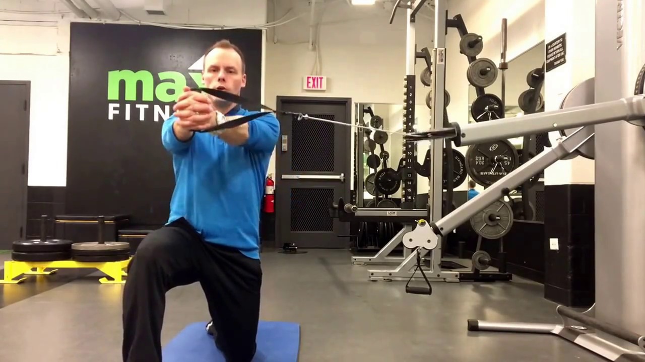 Cable Pallof Press w overhead Reach - YouTube