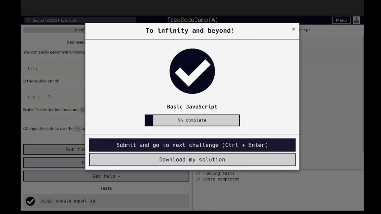 FreeCodeCamp Basic JavaScript Course: Visual Walkthrough (Steps 1-77) - Part 1 of 2 || 2023 ...
