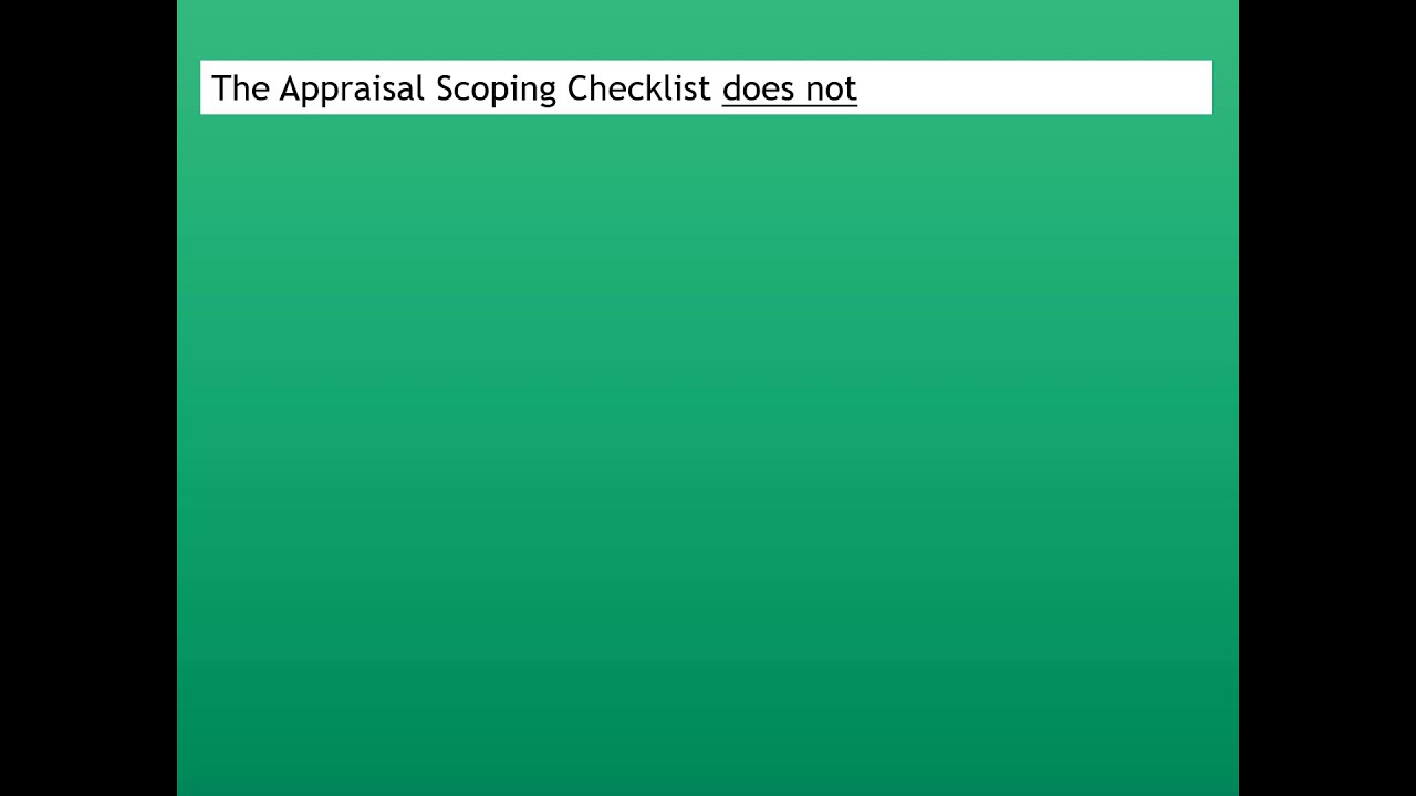 Appraisal Scoping Checklist Part 3 - YouTube