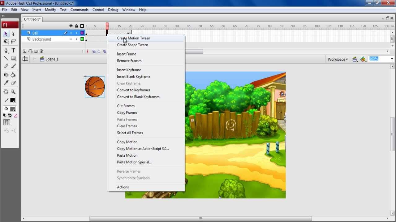 How to Create Motion and Shape Tweening in Flash - YouTube
