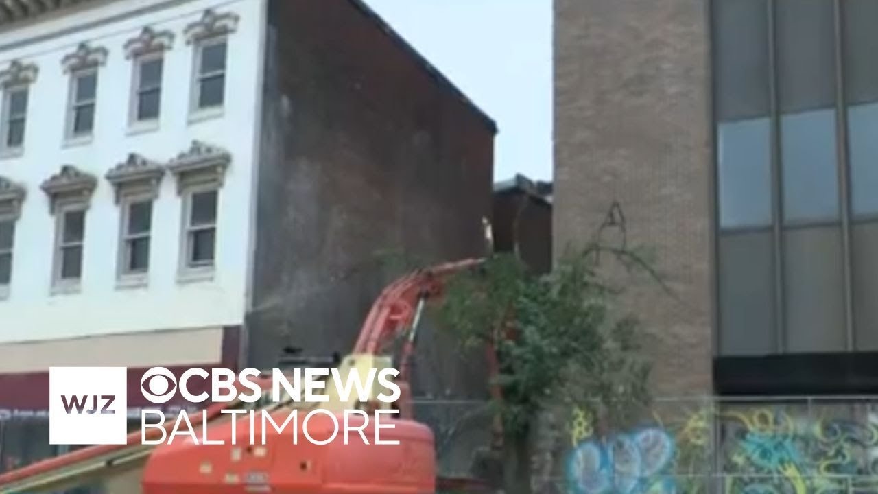 135-year-old Baltimore building demolished over structural integrity fears - YouTube