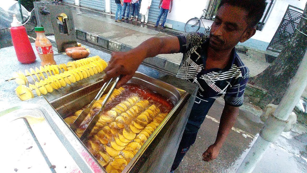 Street Food Potato Twister Spiral Chips @ Tk 20 per Stick Yummy ...