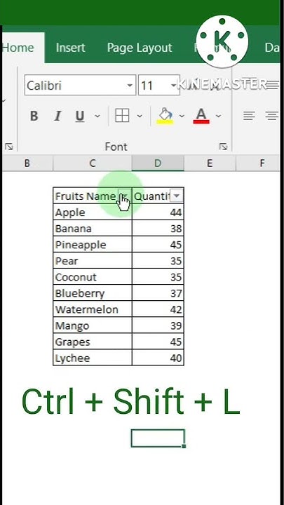 Shortcut keys to apply filter in Ms Excel - YouTube