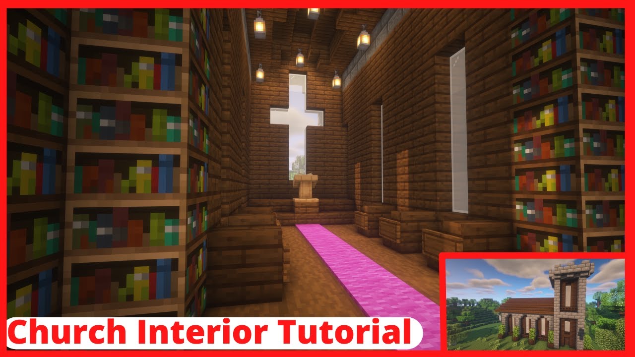 Minecraft: Church Interior Tutorial - YouTube
