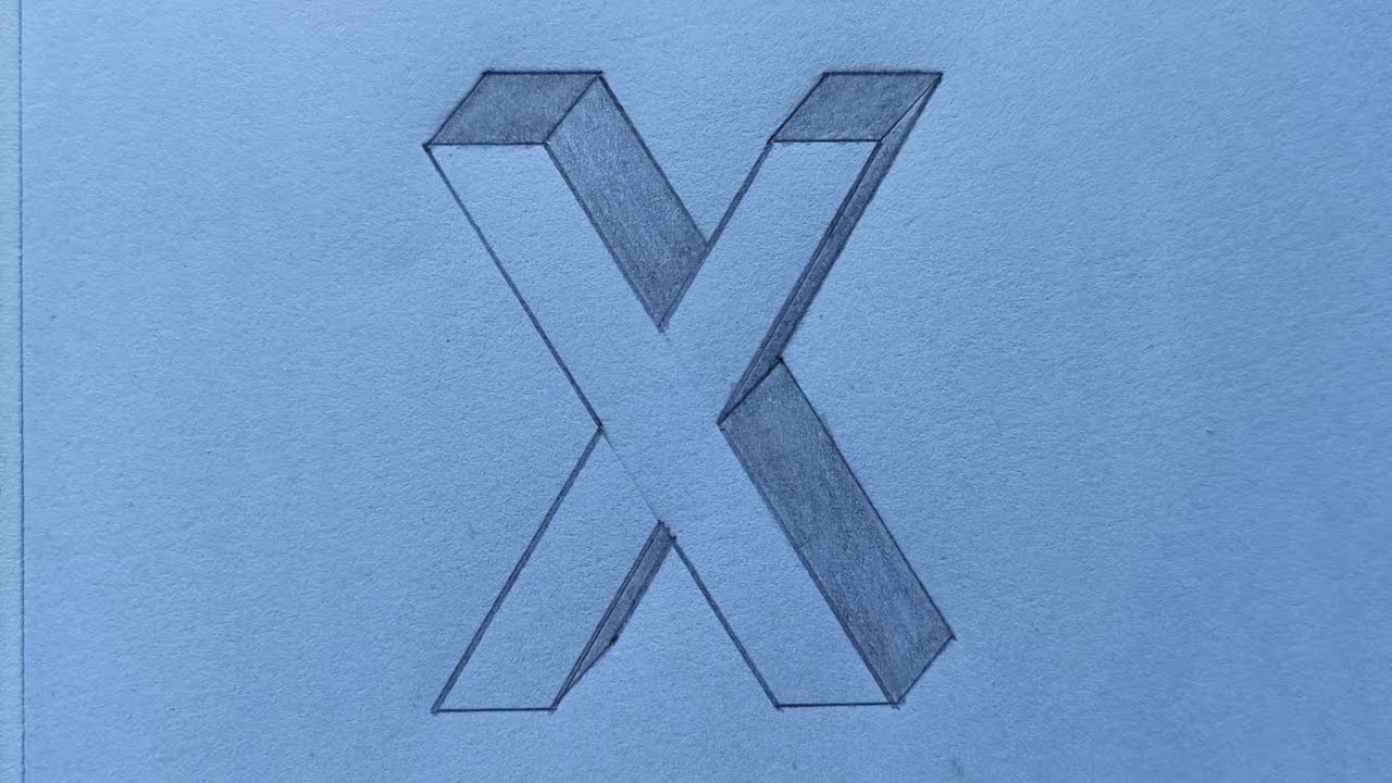 Pencil Drawing 3D Letter X easy || 3D Alphabet X Drawing || Drawing ...
