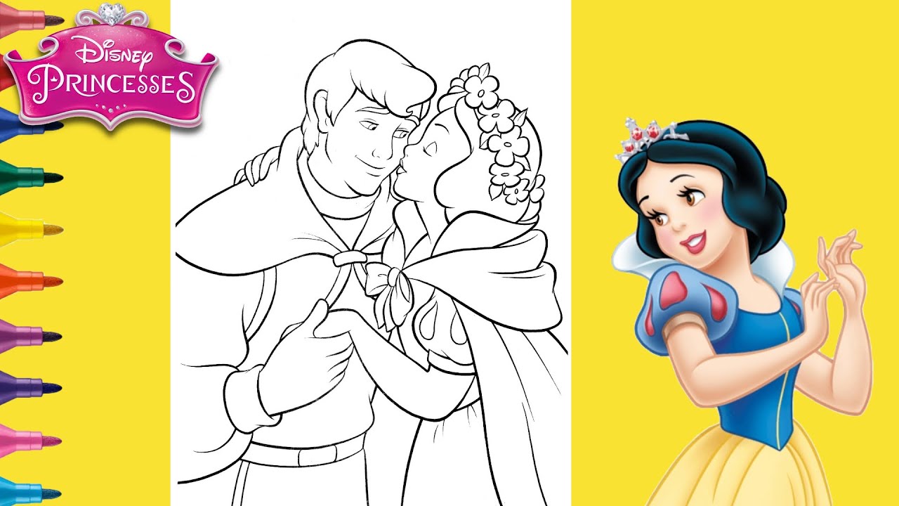Coloring SNOW WHITE And PRINCE Disney Couple Princess Snow White ...