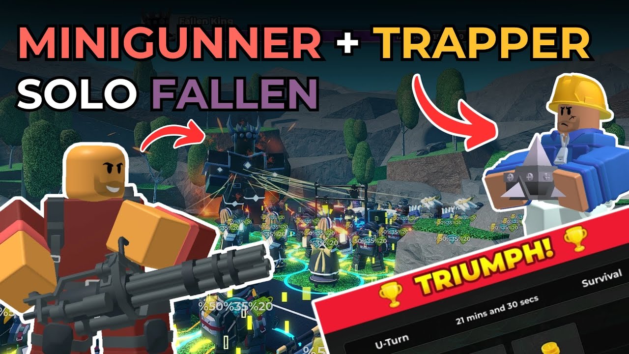 Minigunner + Trapper Solo FALLEN Mode | Tower Defense Simulator (TDS ...