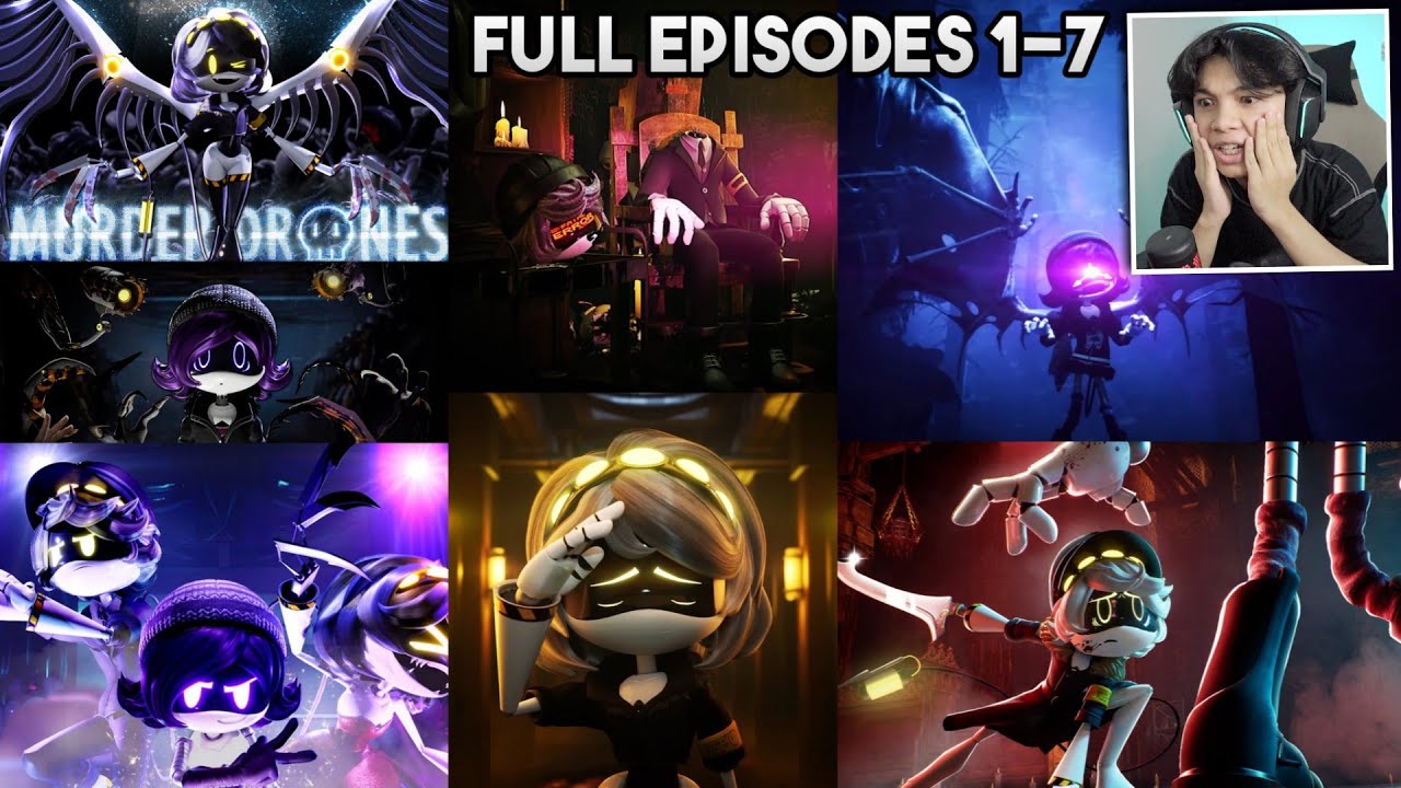 React MURDER DRONES FULL EPISODE 1-7 - YouTube