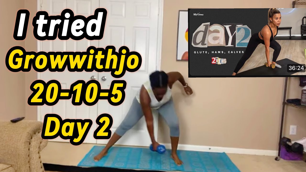 Trying Trying Growwithjo Full Body Cardio Weight 20-10-5 Day 2 - YouTube