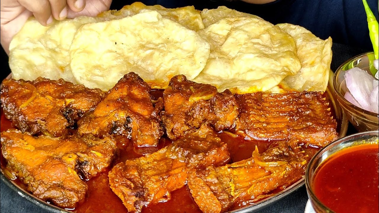 Puri eating fish asmr eating fish curry eating fish fry eating fish fry ...