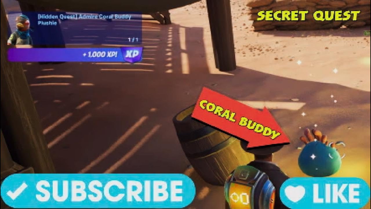 [ Hidden Quest ] Admire Coral Buddy Plushie - Fortnite Secret Quest ...