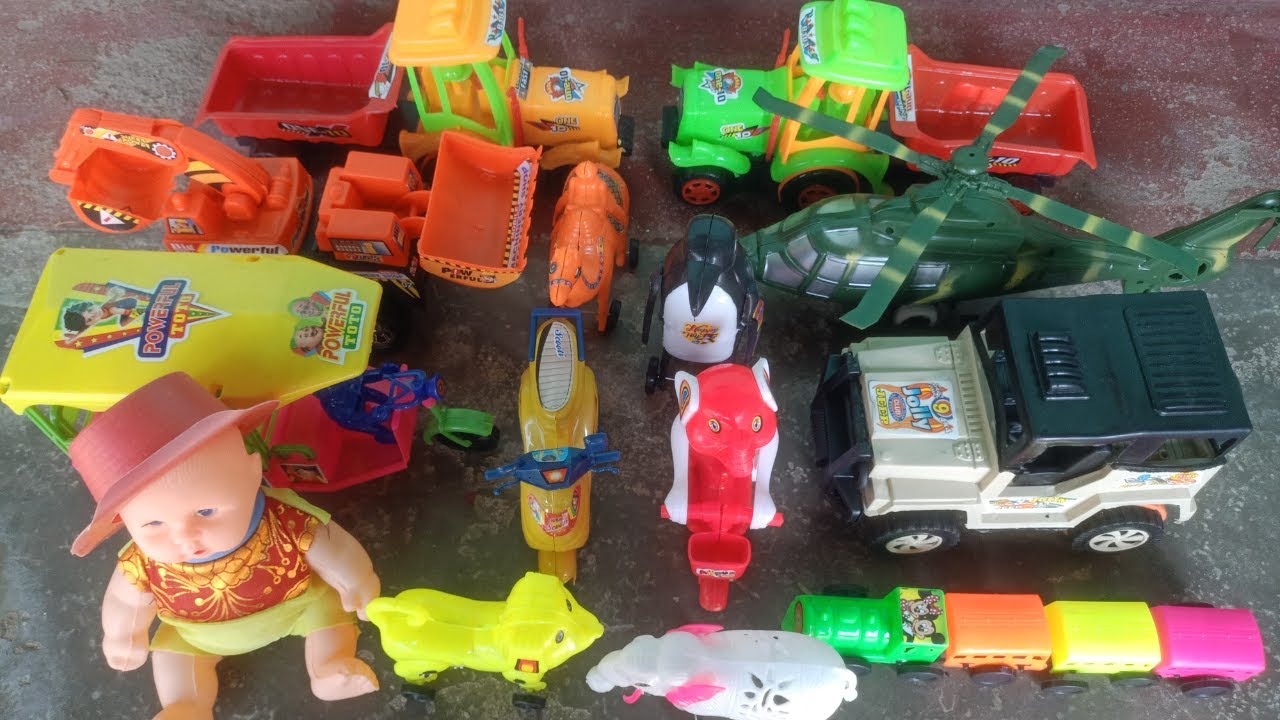 gadi wala cartoon | toy helicopter ka video | crain, jcb, dumper | bus ...