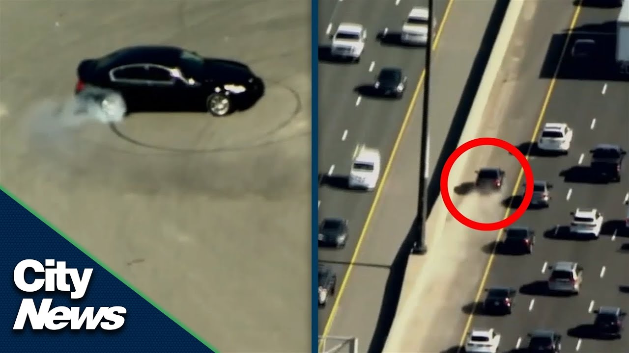 Erratic stunt driver weaves through traffic in York Region - YouTube