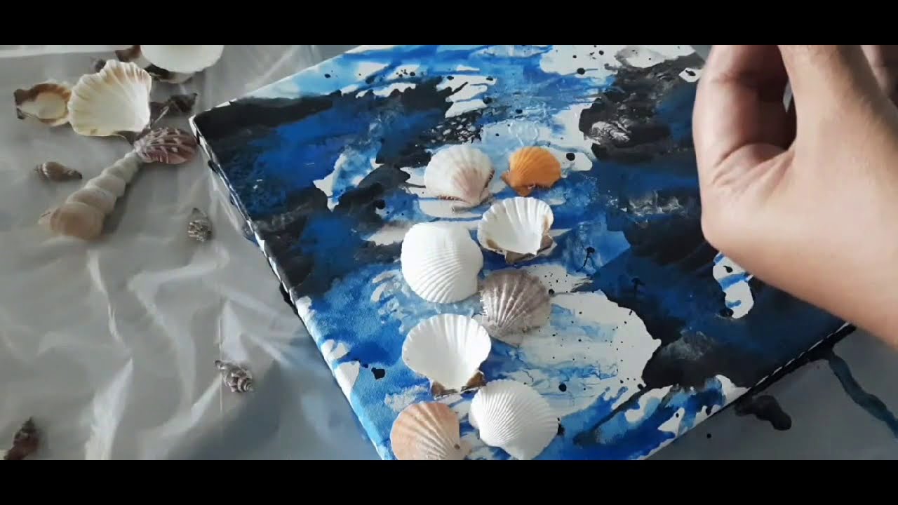 Simple Mixed Media Art || Incredible mixed media art using shell - YouTube