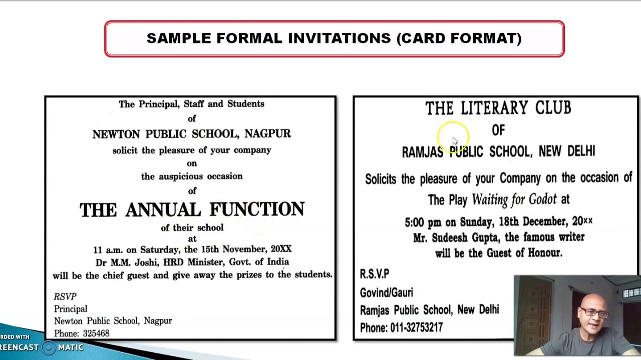 INVITATION WRITING CLASS XII YouTube INVITATION WRITING CLASS XII YouTube