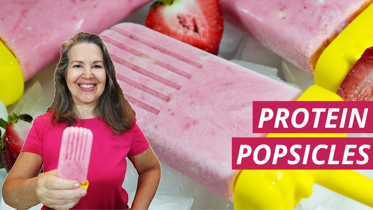 Easy Frozen Strawberry Protein Pops: a fun snack! - YouTube