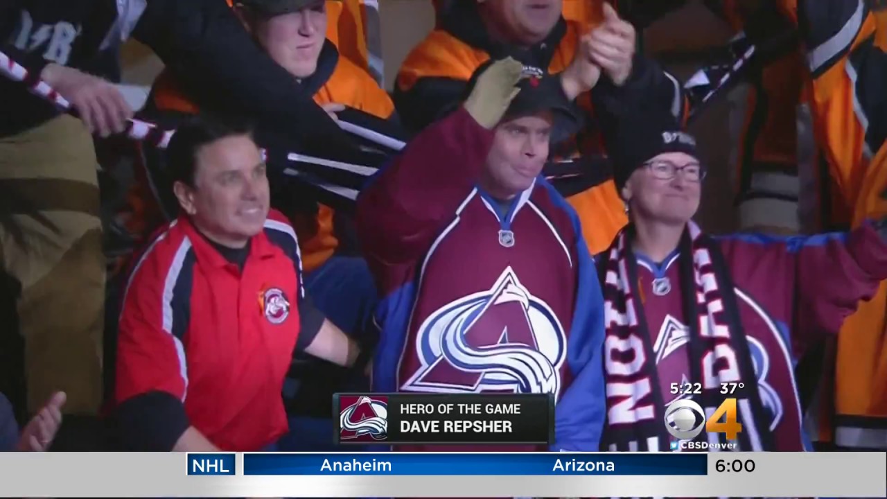Dave Repsher Meets Matt Duchene, Honored At Avalanche Game - YouTube