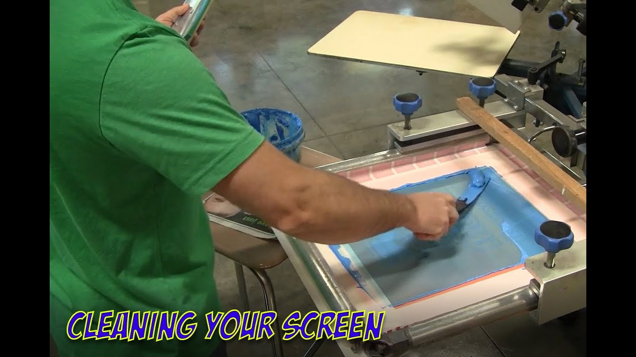 Screen printing clean up - YouTube