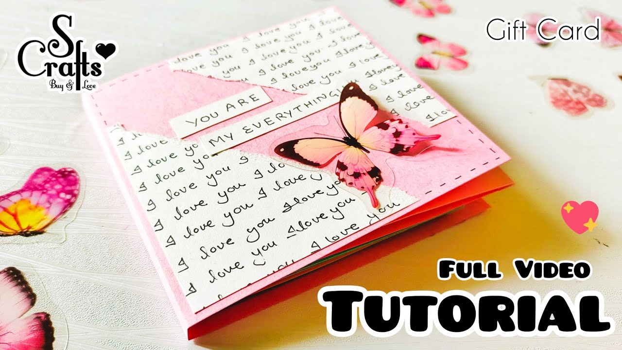 Gift Card Tutorial ️ cute birthday card Handmade gift making ...