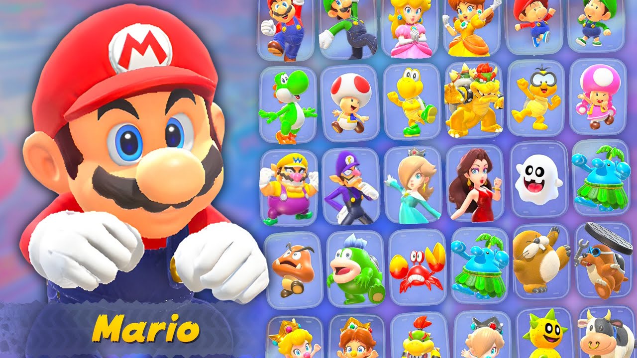 TOUS les PERSONNAGES Mario Kart World en une vidéo - YouTube