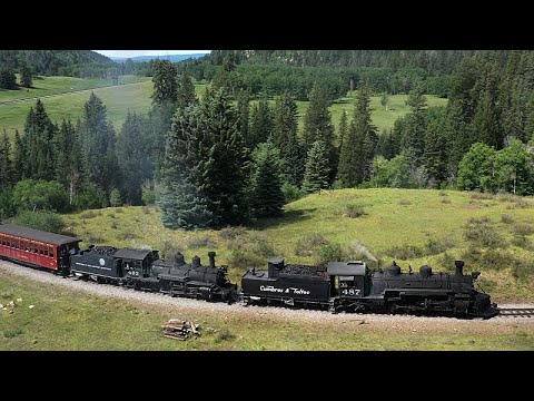 C&TSRR Double Header 463 & 487 From the Air - YouTube