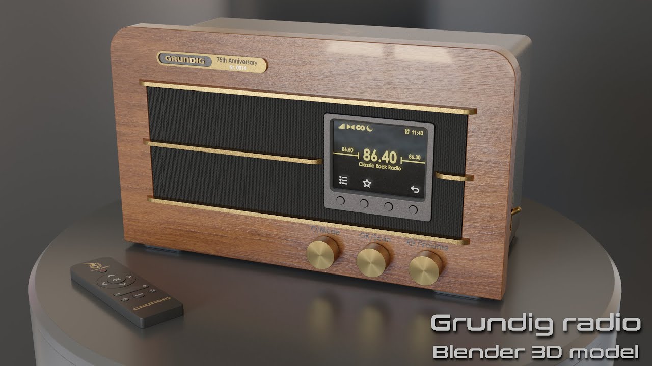 Grundig Heinzelmann Radio - Blender 3D model - YouTube
