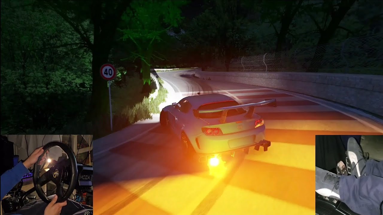 Harugahara Touge Drift Night | Moza R9 | Mazda RX-8 [Assetto Corsa ...