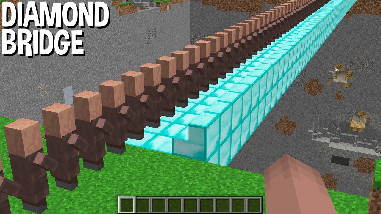 WHERE does lead VILLAGER QUEUE on DIAMOND BRIDGE in Minecraft ??? - YouTube