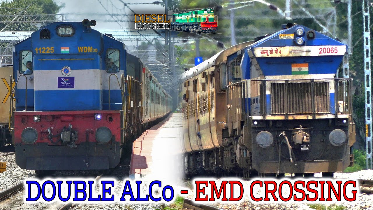 AWESOME ALCo - EMD CROSSING !! SIDDHAGANGA Exp - HUMSAFAR Superfast ...