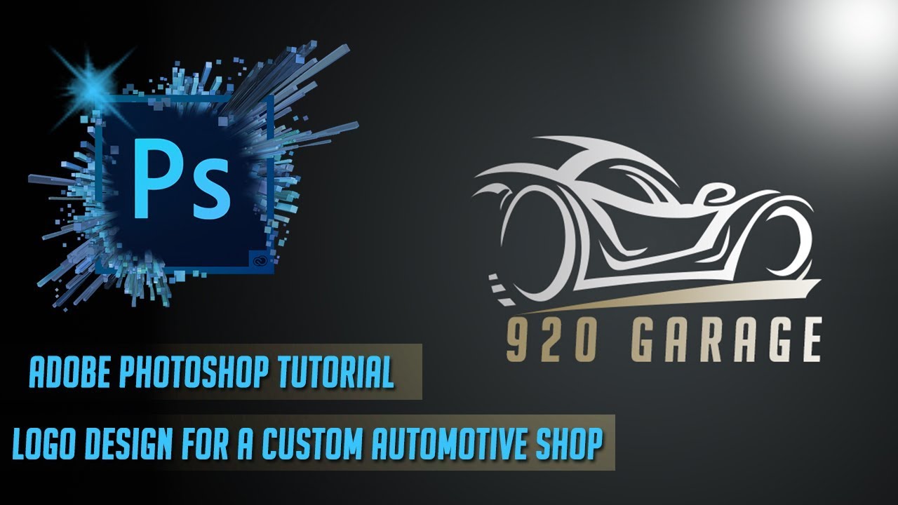 photoshop tutorial : Logo design for a Custom Automotive Shop - YouTube